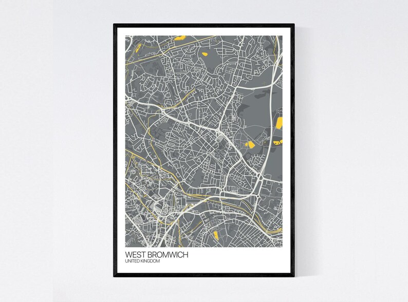 West Bromwich United Kingdom City Map Art Print Many - Etsy