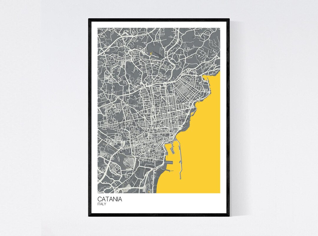 Catania, Italy Map Art Print - Many Colours - Art Quality Paper - Fast ...