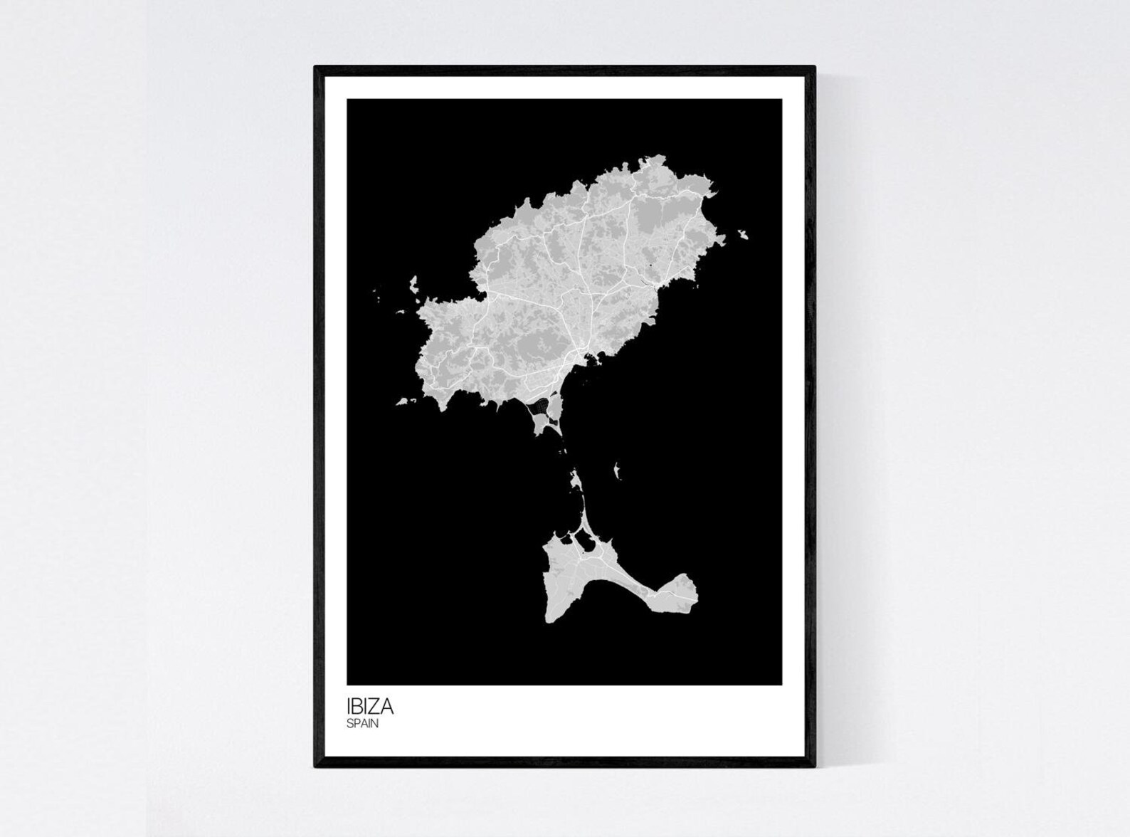 Ibiza Spain Island Map Art Print Many Colours 350gsm Art - Etsy UK