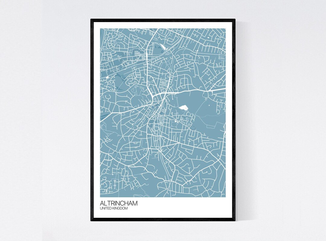 Altrincham, United Kingdom Map Print Many Colours Fast Delivery ...