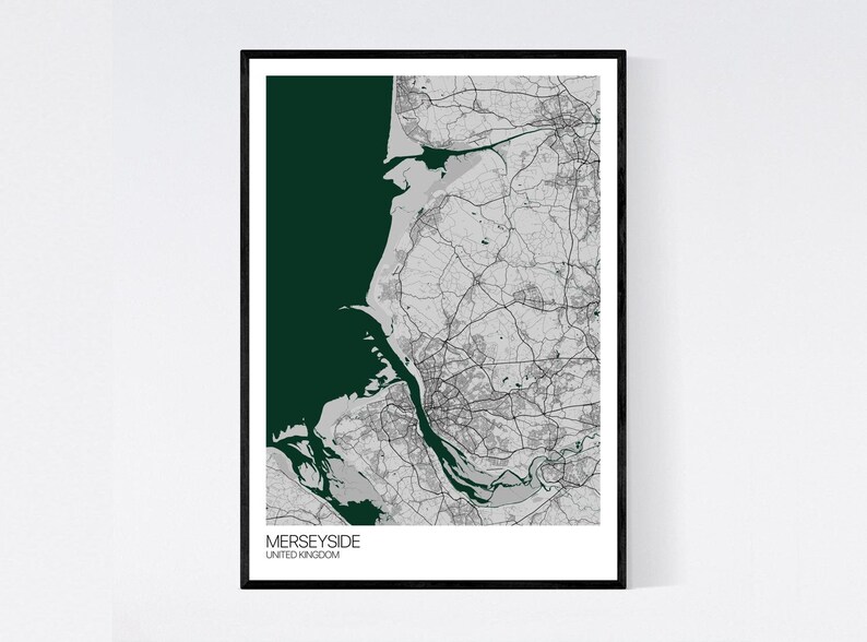 Merseyside England Map Art Print Many Styles 350gsm Art - Etsy