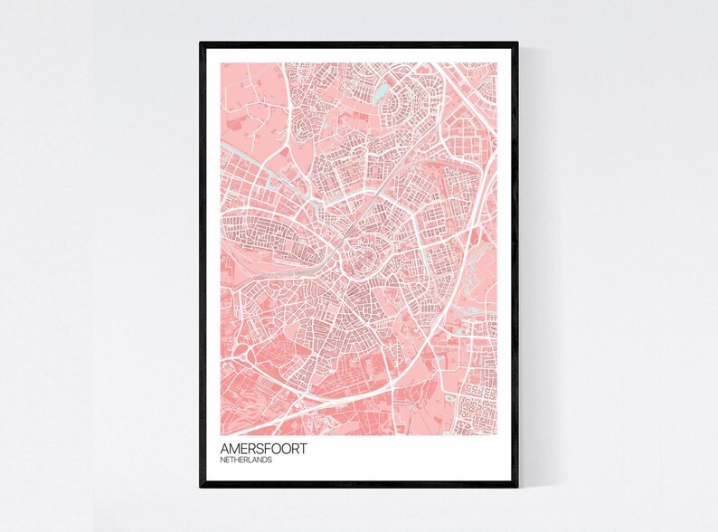 Amersfoort Netherlands Map Art Print Many Colours 350gsm - Etsy