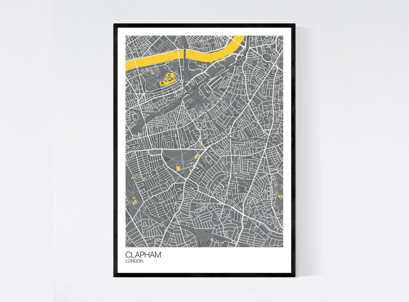Clapham London Map Art Print Many Colours 350gsm Art - Etsy UK