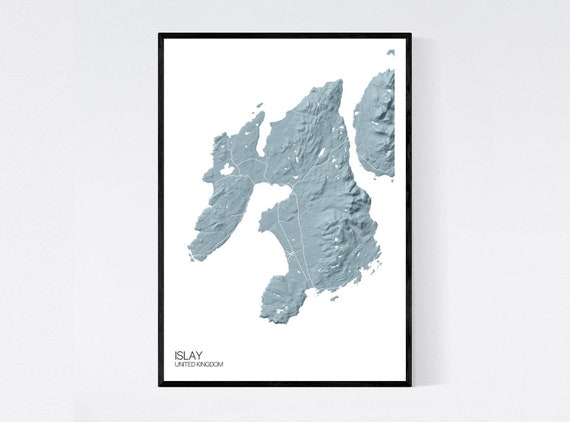 Islay Scotland Topographic Map Print Many Colours Fast | Etsy