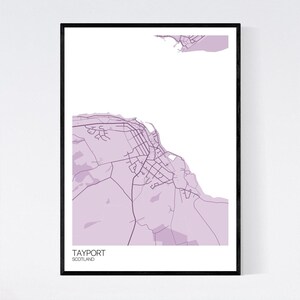 Tayport, Scotland Map Art Print Many Styles 350gsm Art Quality Paper ...