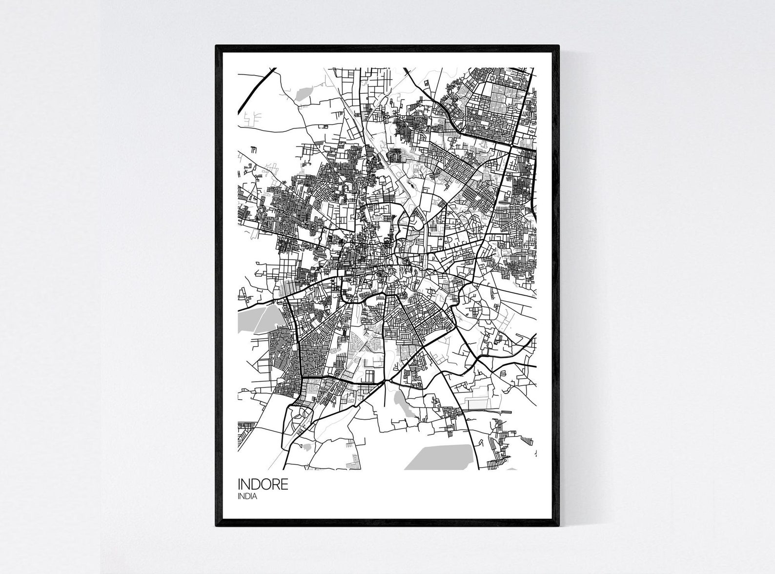 Indore India Map Art Print Many Styles Art Quality Paper - Etsy