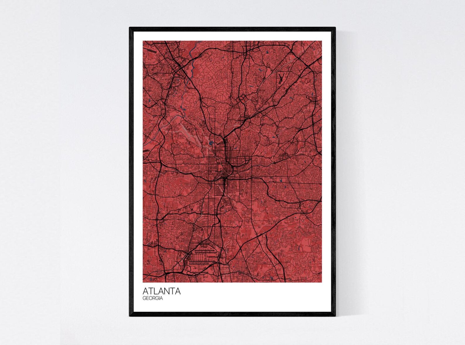 Atlanta Georgia Map Print Many Colours Printed on Art | Etsy