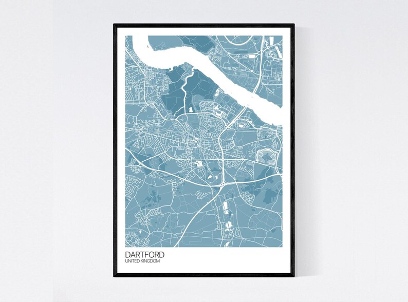Dartford United Kingdom City Map Art Print Many Styles - Etsy