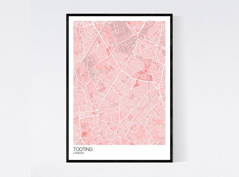 Tooting London Map Art Print Many Colours 350gsm Art - Etsy UK