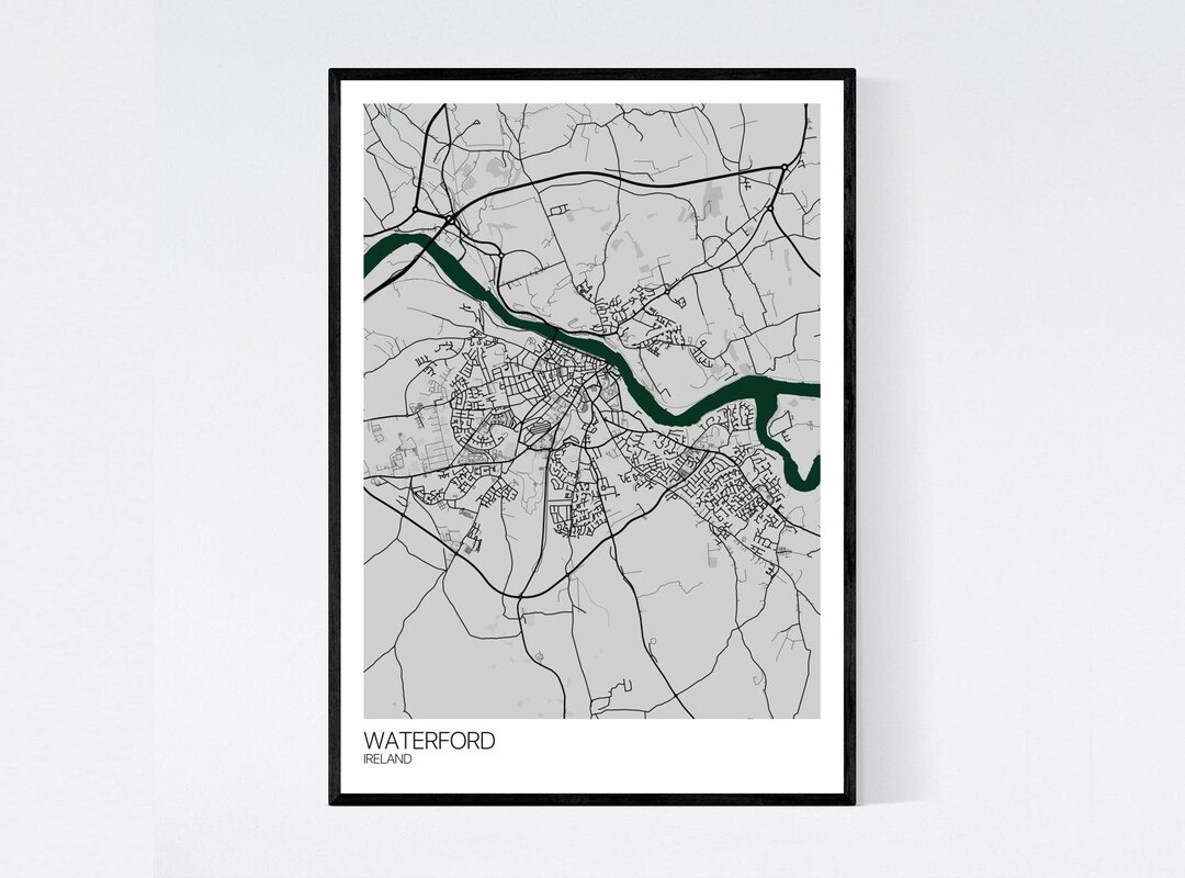 Waterford City Map Art Print Many Styles 350gsm Art Quality Paper Fast ...