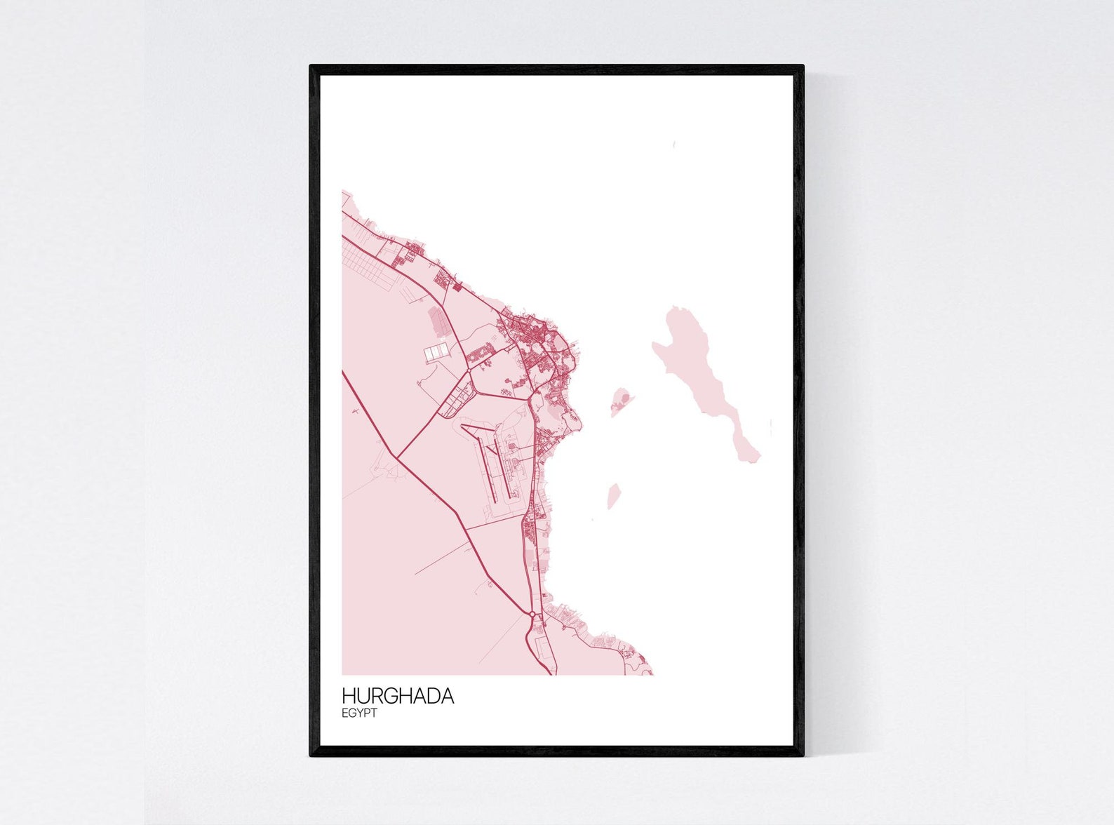 Hurghada Egypt Map Art Print Many Styles Art Quality | Etsy