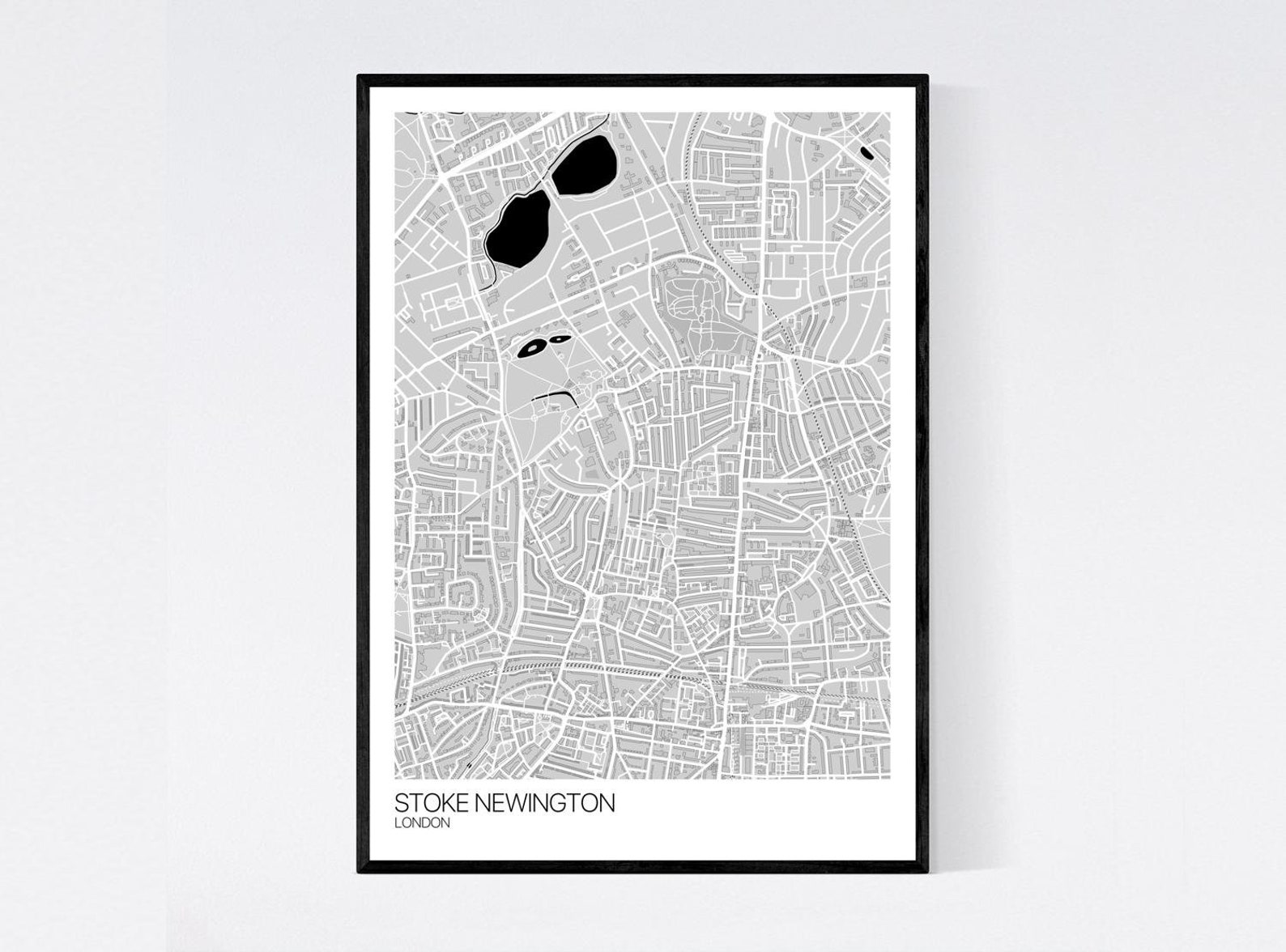 Stoke Newington London Map Art Print Many Colours 350gsm | Etsy