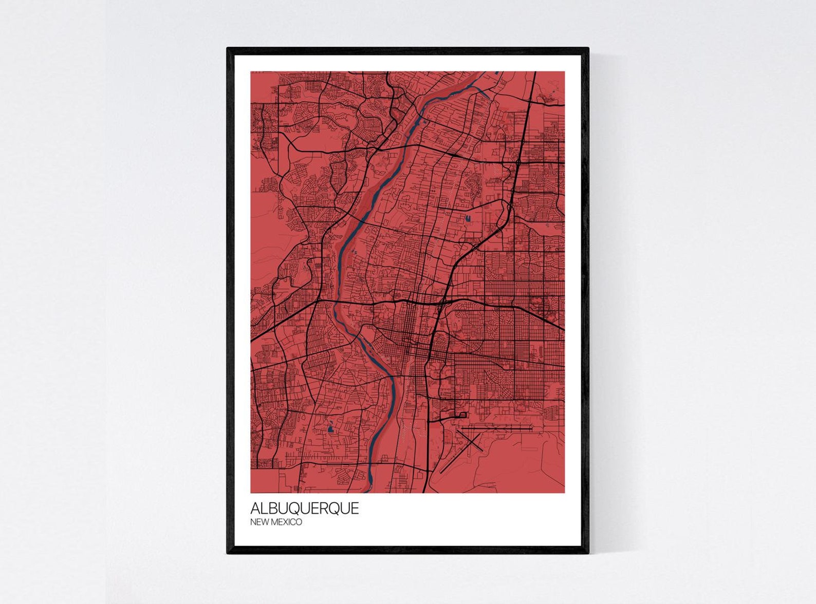 Albuquerque Map Print Many Colours Printed on Art Quality - Etsy