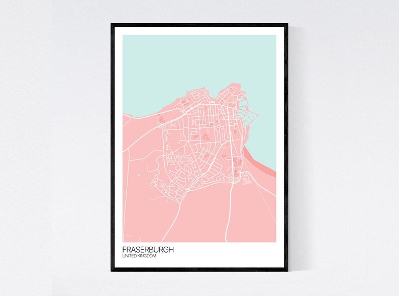 Fraserburgh Scotland City Map Art Print Many Styles | Etsy