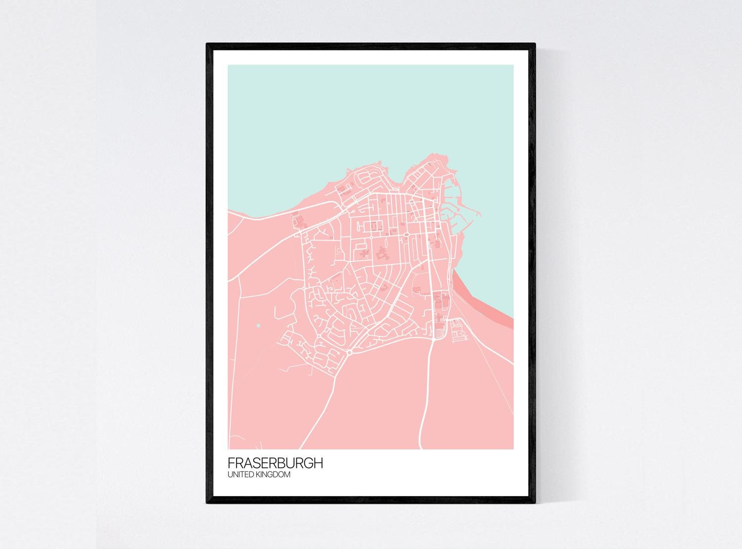 Fraserburgh Scotland City Map Art Print Many Styles | Etsy