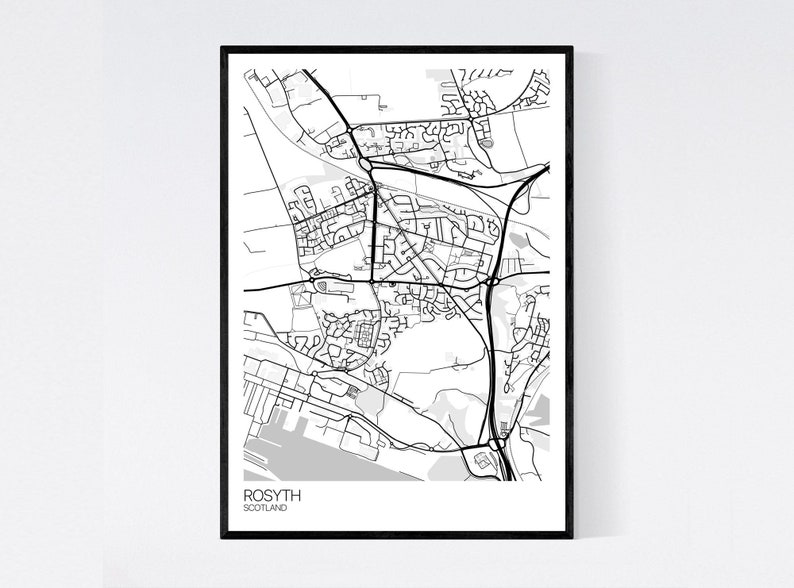 Rosyth Scotland Map Art Print Many Styles 350gsm Art - Etsy UK