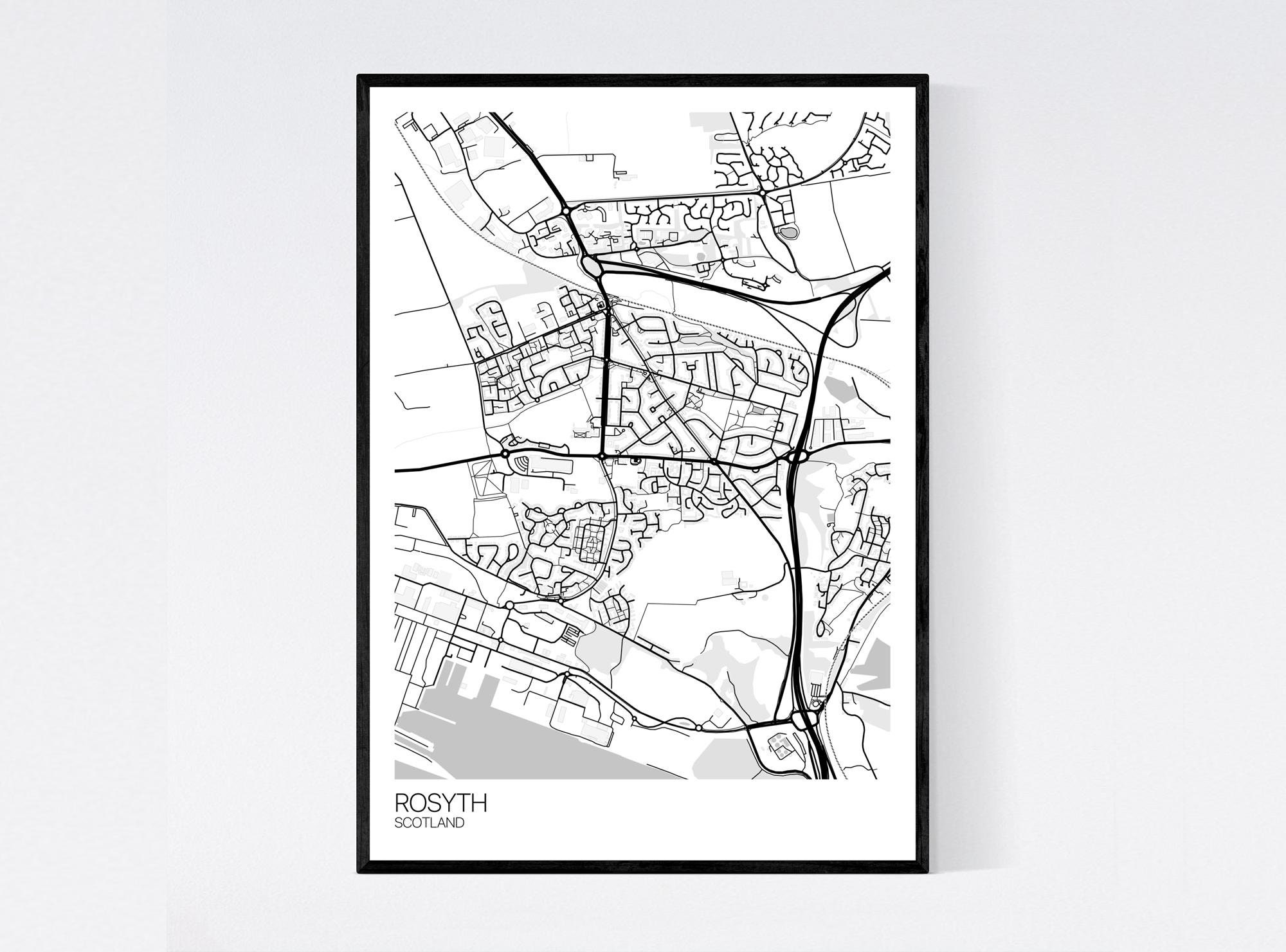 Rosyth Scotland Map Art Print Many Styles 350gsm Art - Etsy UK