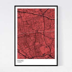 Ealing, London Map Art Print Many Colours 350gsm Art Quality Paper Fast ...