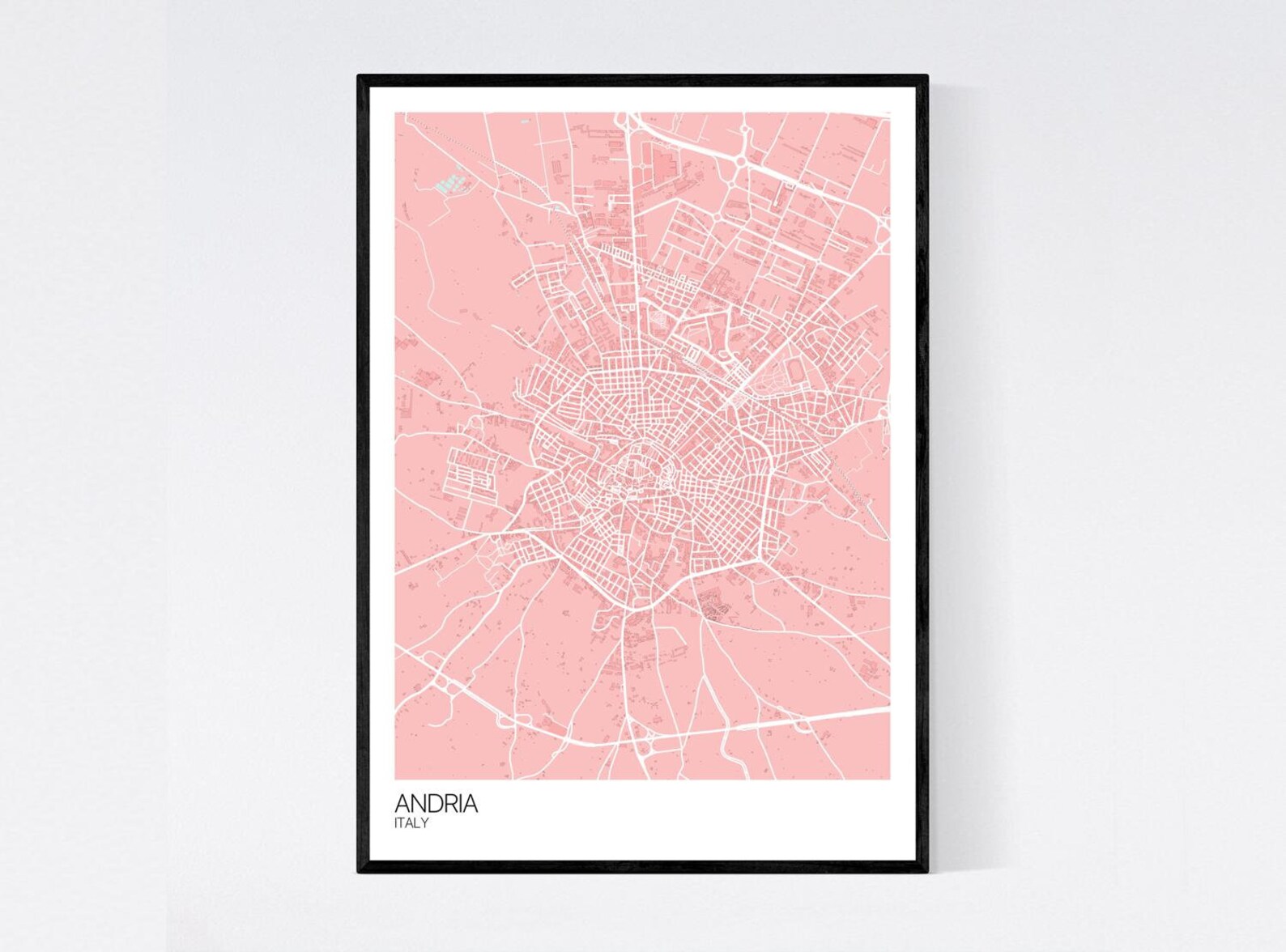 Andria Italy Map Art Print Many Colours Art Quality Paper - Etsy