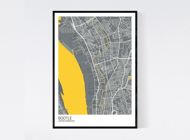 Bootle United Kingdom Map Print Many Colours Fast - Etsy