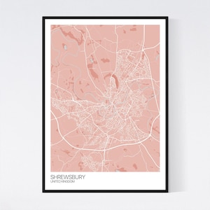 Shrewsbury Town Map Art Print Many Styles 350gsm Art - Etsy