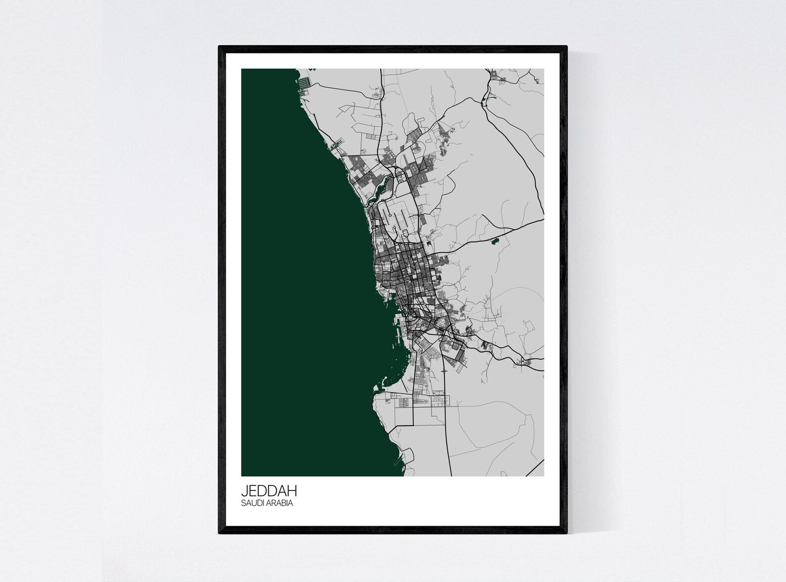 Jeddah Saudi Arabia Map Art Print Many Styles Art Quality - Etsy