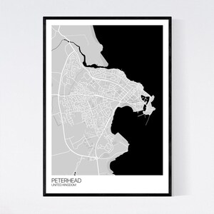Peterhead, Scotland City Map Art Print - Many Styles - 350gsm Art ...