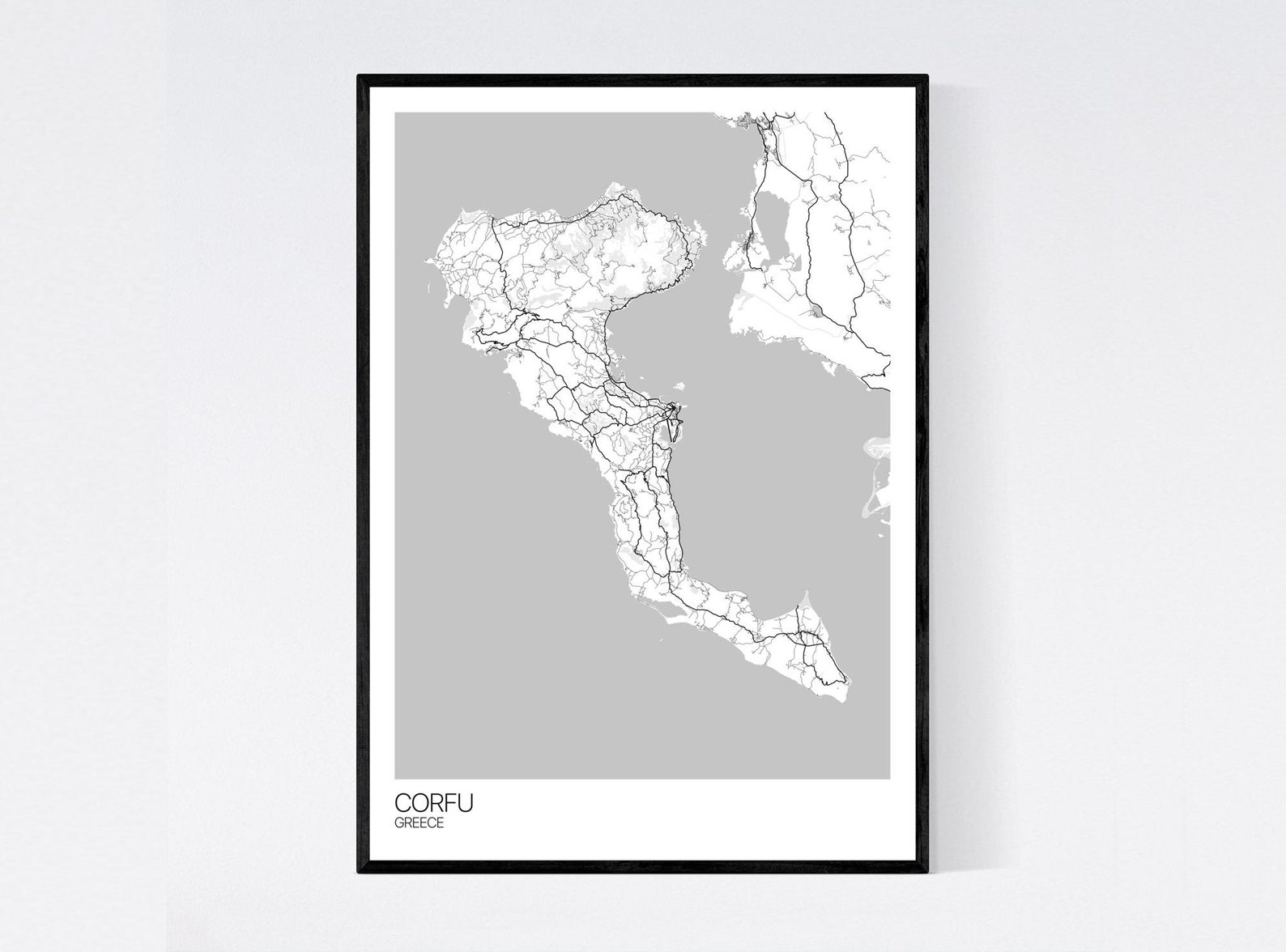 Corfu Greece Map Art Print Many Styles 350gsm Art Quality - Etsy