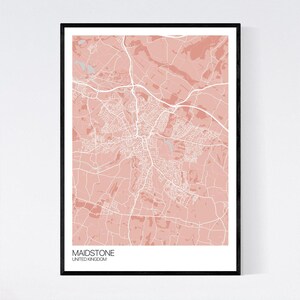 Maidstone United Kingdom City Map Art Print Many Styles - Etsy