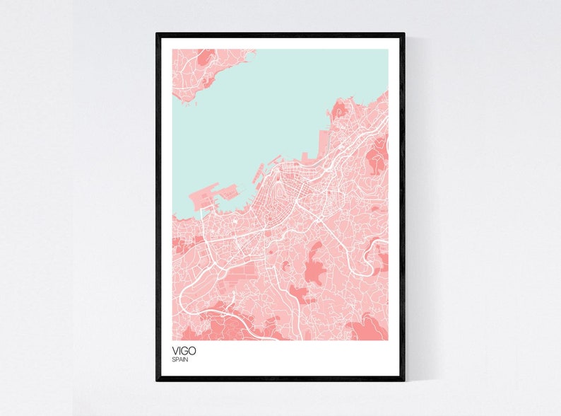 Vigo Spain Map Art Print Many Colours Art Quality Paper - Etsy