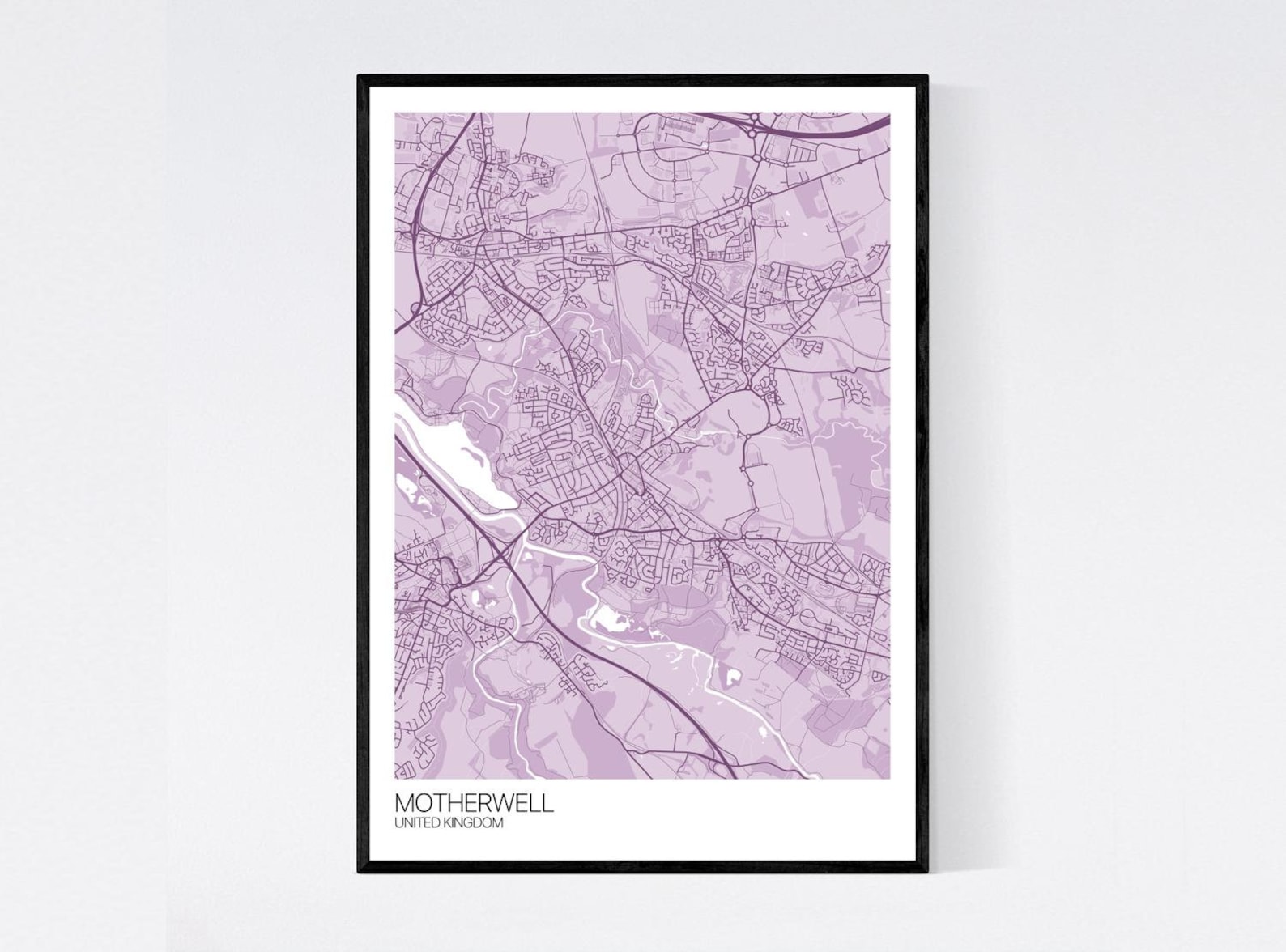 Motherwell Scotland City Map Art Print Many Styles 350gsm | Etsy