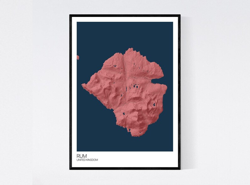 Isle of Rum Scotland Topographic Map Print Many Colours | Etsy