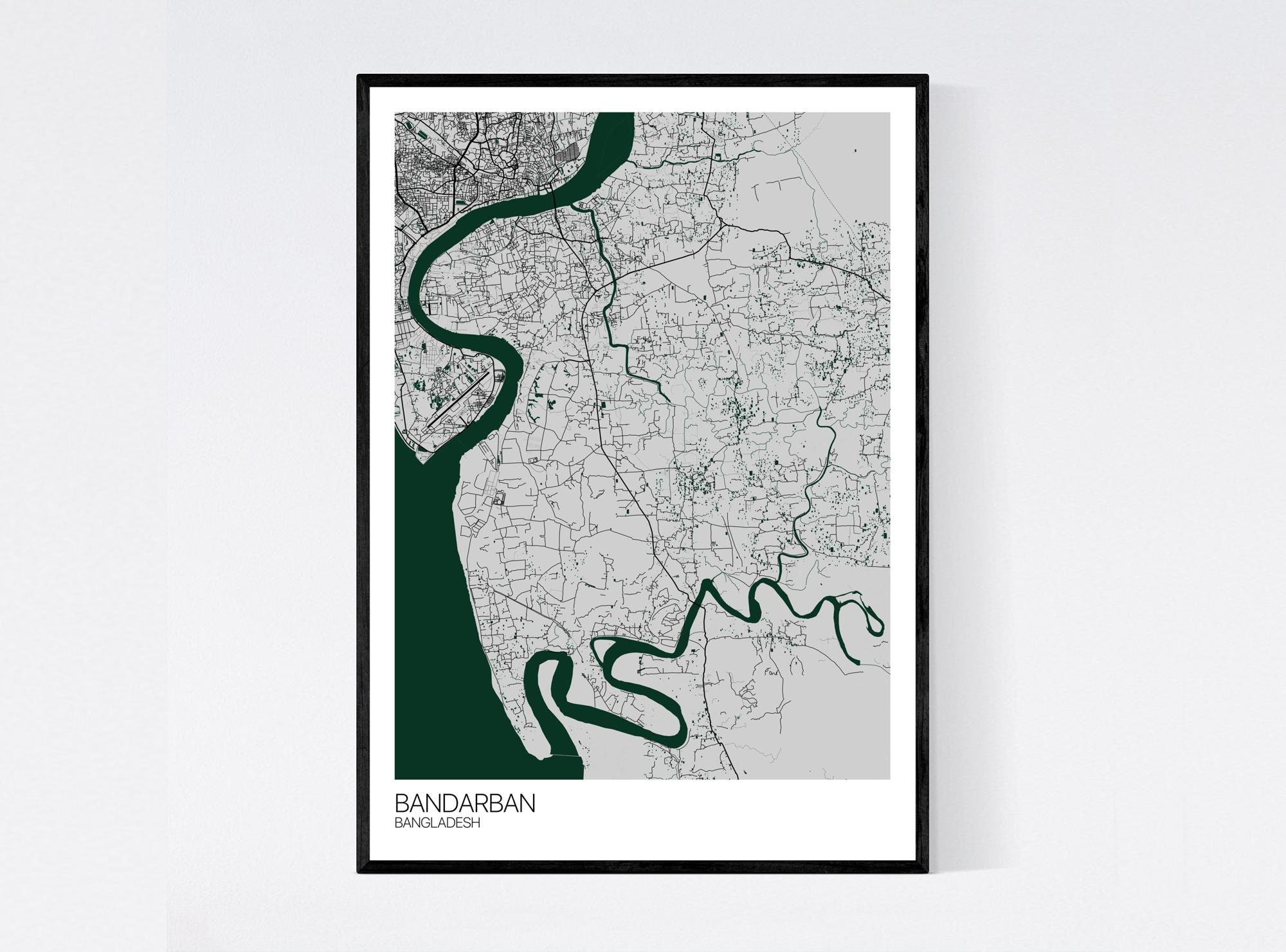 Bandarban Bangladesh Map Art Print Many Styles Art | Etsy