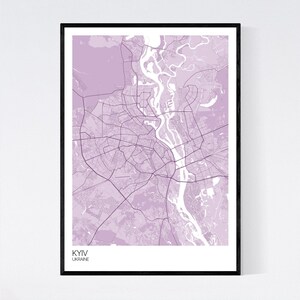 Kyiv kiev, Ukraine Map Art Print Many Styles 350gsm Art Quality Paper ...