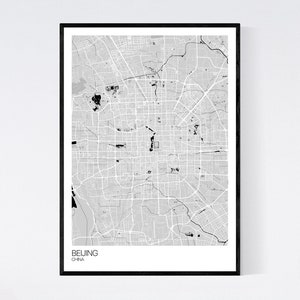 Beijing China Map Art Print Many Styles Art Quality Paper - Etsy