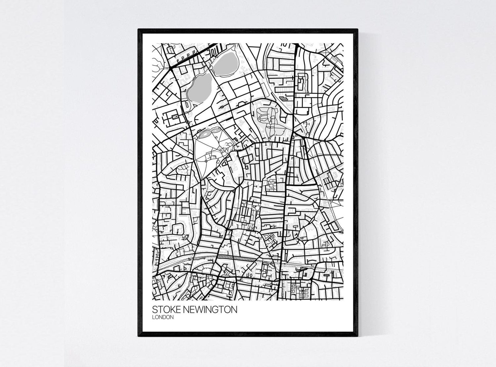 Stoke Newington London Map Art Print Many Colours 350gsm | Etsy