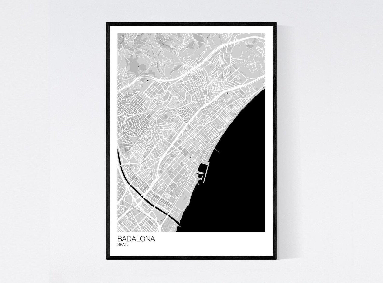 Badalona Spain Map Art Print Many Colours 350gsm Art - Etsy