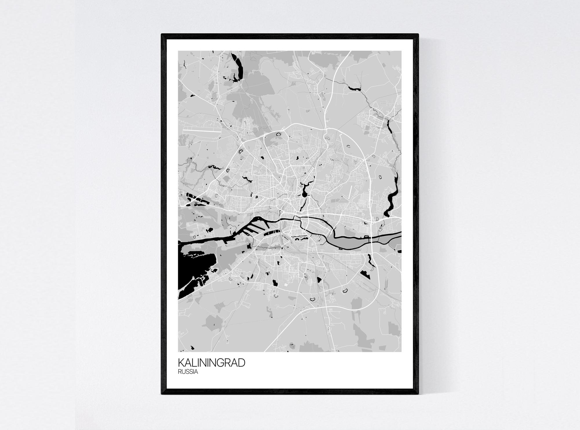 Kaliningrad Russia Map Art Print Many Styles 350gsm Art - Etsy UK