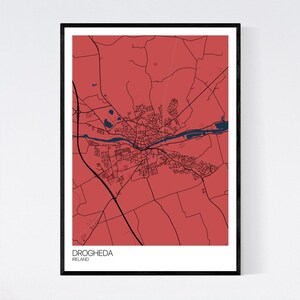 Drogheda City Map Art Print Many Styles 350gsm Art Quality - Etsy