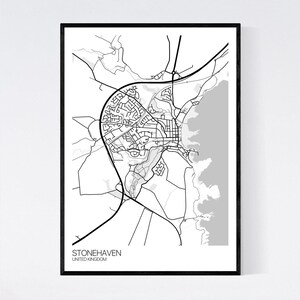 Stonehaven, Scotland City Map Art Print Many Styles 350gsm Art Quality ...