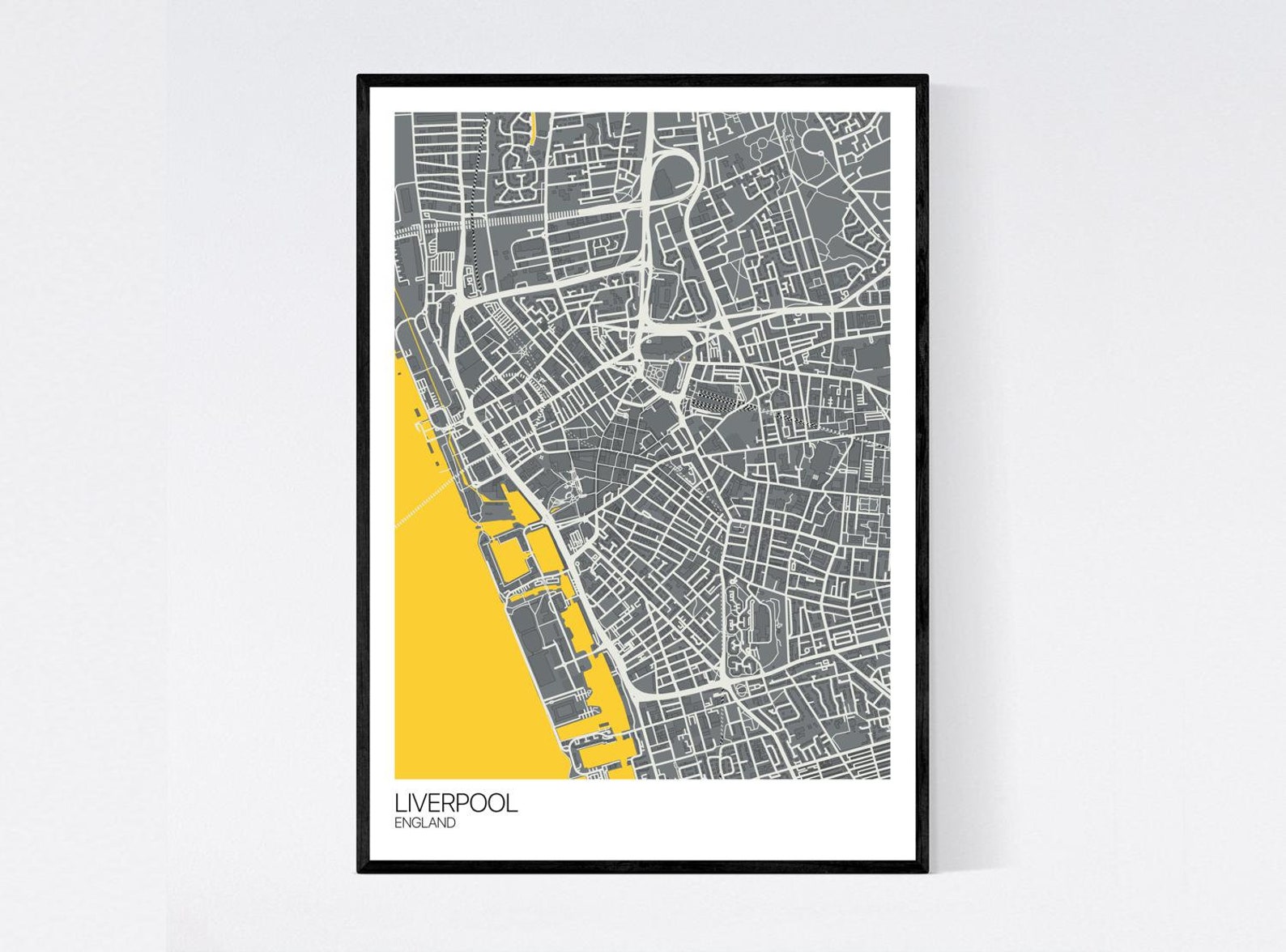 Liverpool City Centre Map Art Print Many Colours 350gsm | Etsy