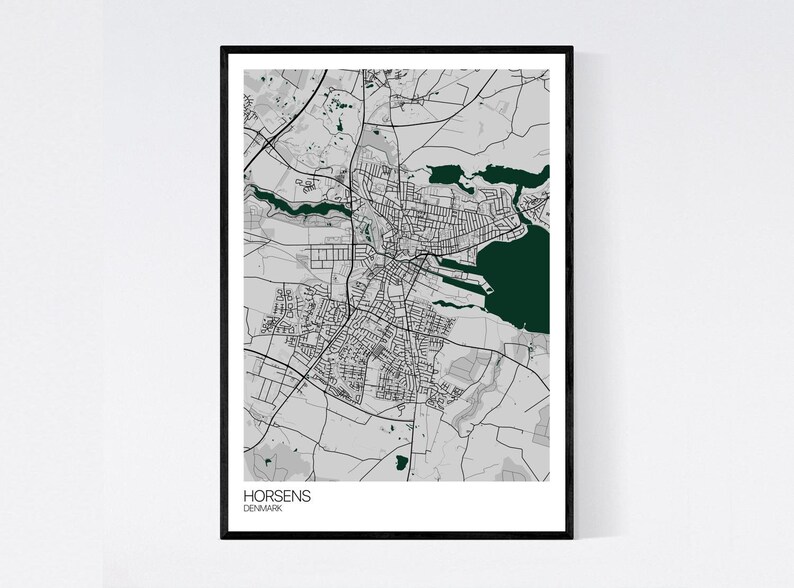 Horsens Denmark City Map Art Print Many Colours 350gsm - Etsy