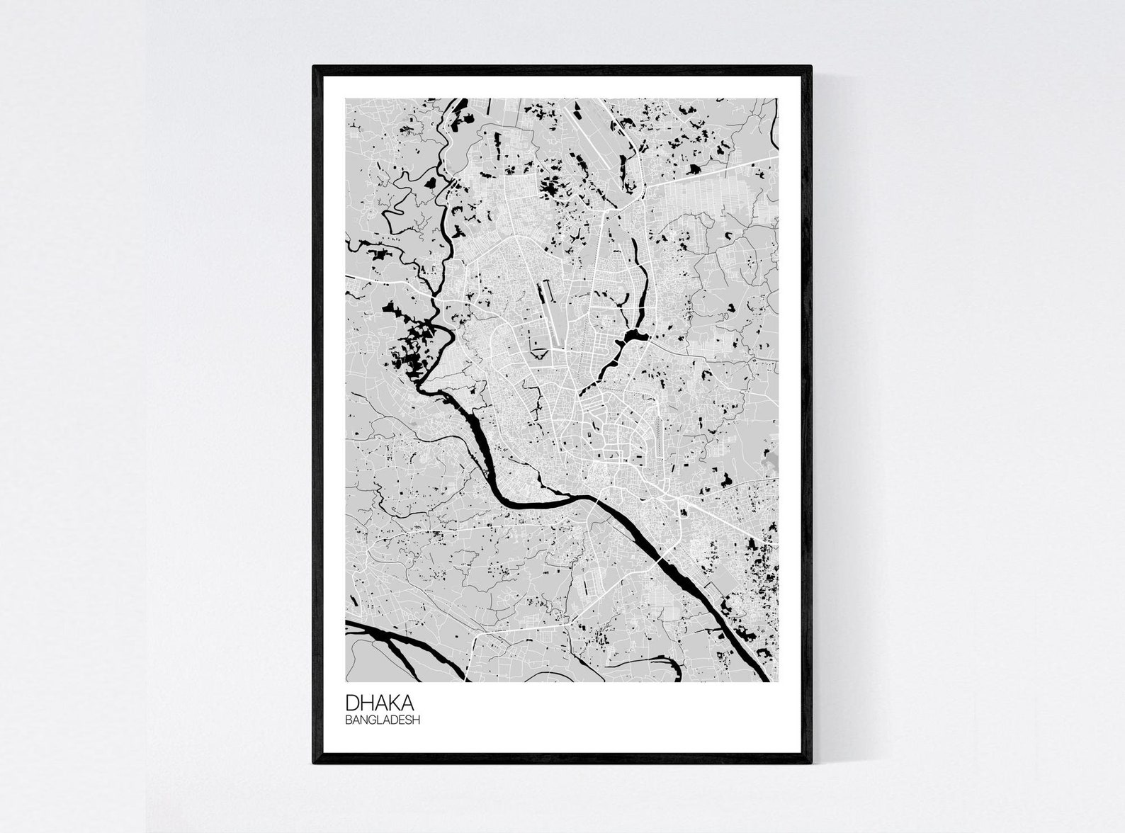 Dhaka Bangladesh Map Art Print Many Styles Art Quality | Etsy