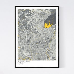Quezon, Philippines Map Art Print Many Styles Art Quality Paper Fast ...