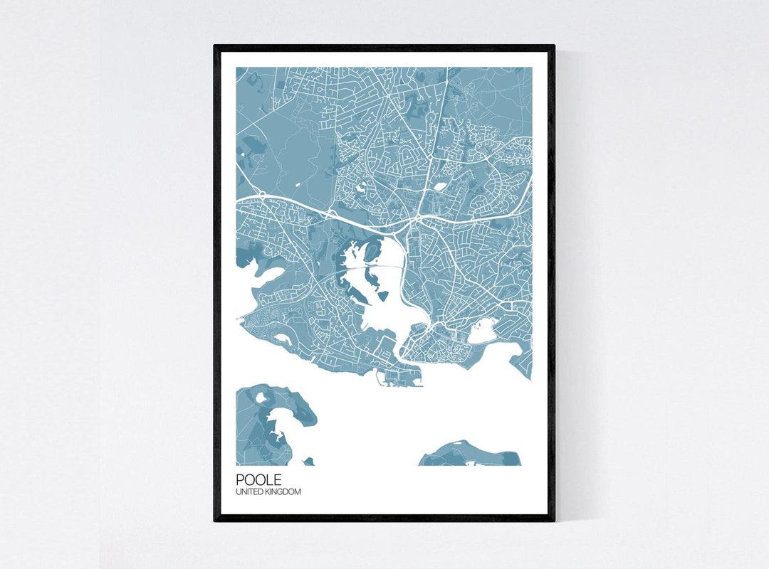Poole, United Kingdom City Map Art Print Many Colours 350gsm Art ...