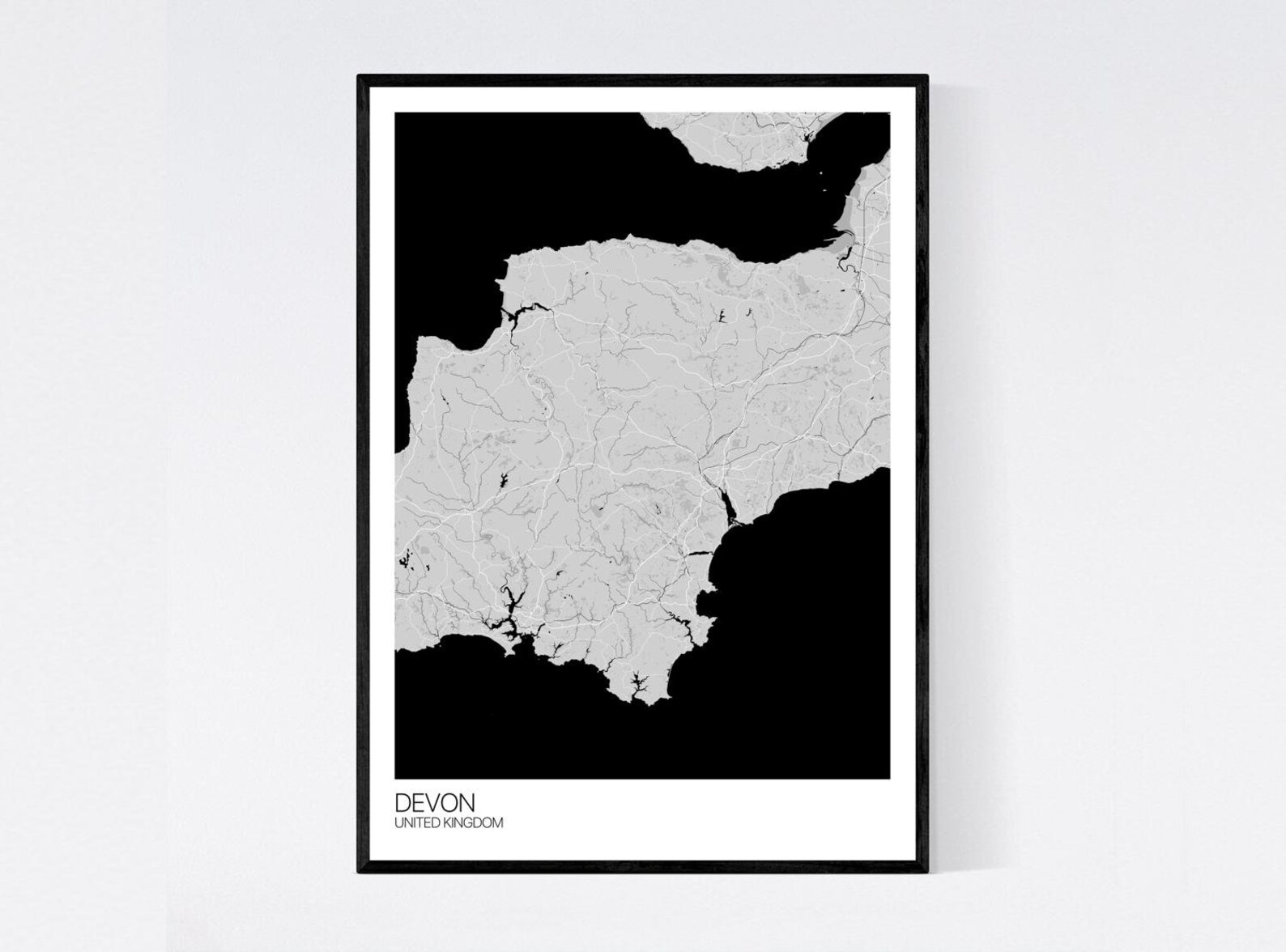 Devon England Map Art Print Many Styles 350gsm Art | Etsy UK