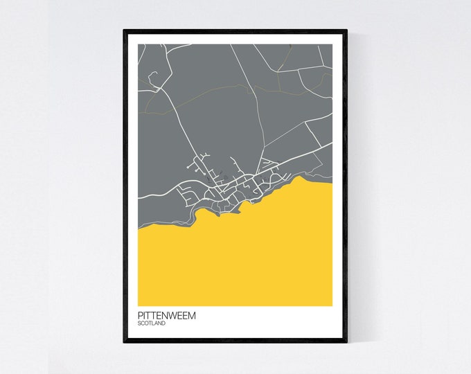 Pittenweem, Scotland Map Art Print - Many Styles - 350gsm Art Quality ...