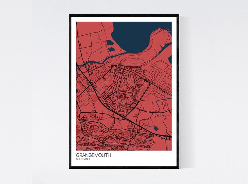 Grangemouth Scotland Map Art Print Many Styles 350gsm Art - Etsy