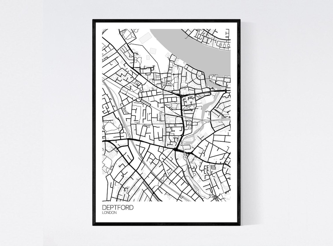 Deptford London Map Art Print Many Colours 350gsm Art - Etsy