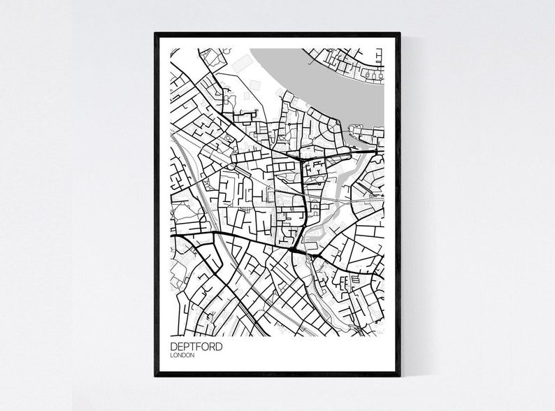 Deptford London Map Art Print Many Colours 350gsm Art - Etsy
